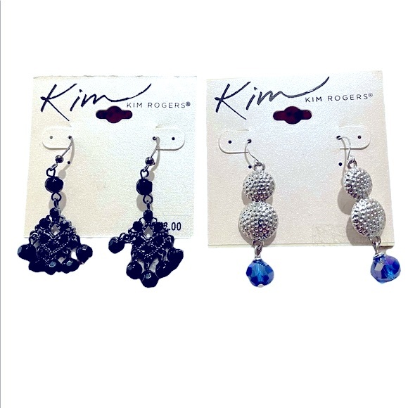Kim Rogers | Jewelry | Two Pair Nwt Kim Rogers Silvertone Dangle ...